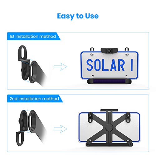 AUTO-VOX Steel Flat Tab Brackets for License Plates, Used for Soalr1 Wirless Backup Camera for Trucks