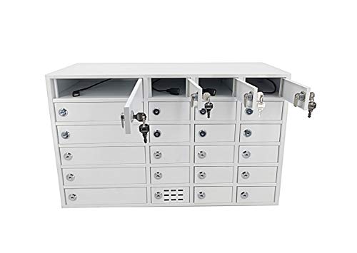 FixtureDisplays® 24-Slot Cellphone USB Charging Station Lockers Assignment Mail Slot Box 24 W x 15 H x 9" D Big (8.2") and Small (4.4") Slots 15255