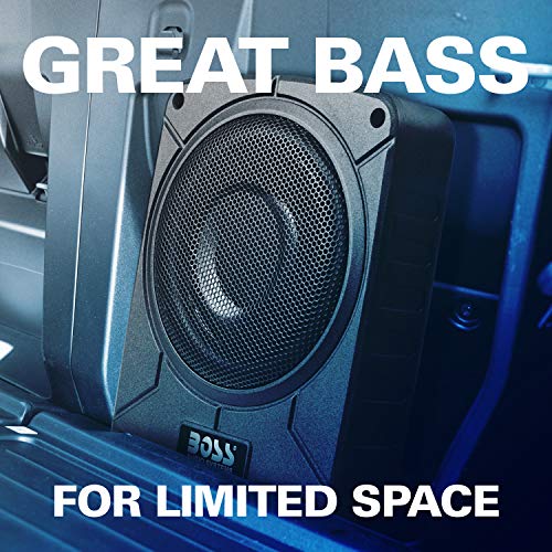 BOSS Audio Systems BAB8 Amplified Car Subwoofer - 800 Watts Max Power, Low Profile, 8 Inch Subwoofer, Remote Subwoofer Control, Great for Vehicles That Need Bass But Have Limited Space