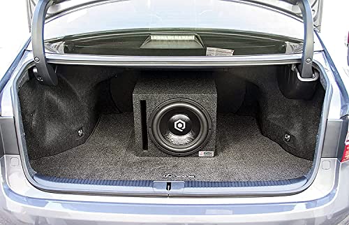 Bbox 12SVSC Single Vented 12 Inch Subwoofer Box - Premium Subwoofer Box Improves Audio Quality, Sound & Bass - Car Subwoofer Boxes & Enclosures with Nickel Finish Terminals