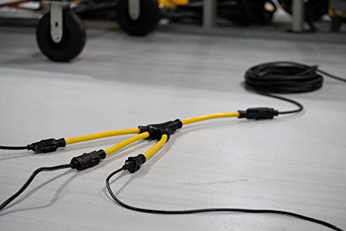 Coleman Cable 09019 W-Splitter, Extending Outlet Adapter, Splits 1 to 3 Outlets, 2-Foot