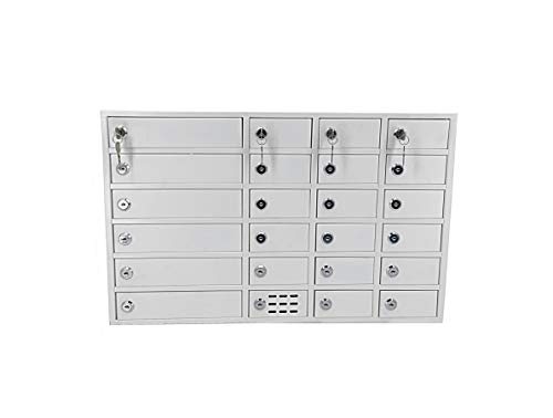 FixtureDisplays® 24-Slot Cellphone USB Charging Station Lockers Assignment Mail Slot Box 24 W x 15 H x 9" D Big (8.2") and Small (4.4") Slots 15255