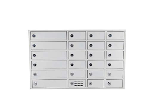 FixtureDisplays® 24-Slot Cellphone USB Charging Station Lockers Assignment Mail Slot Box 24 W x 15 H x 9" D Big (8.2") and Small (4.4") Slots 15255