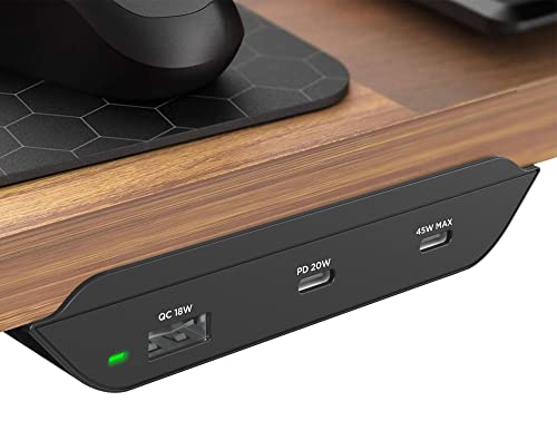 Galvanox USB C Under Desk Charging Hub, Mountable Desktop Power Strip Charger (50W) PD High-Speed Undermount Multi Port Station (2 Type C / 1 Type A)(Apple/Android Phones, Tablets/iPads and MacBooks)