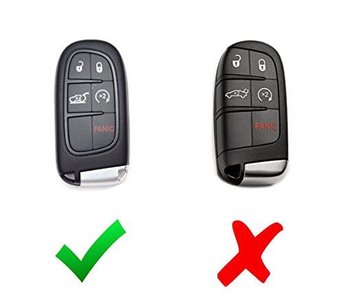 iJDMTOY Exact Fit Glossy Red Smart Key Fob Shell Cover Compatible with Charger Challenger Dart Durango Journey, Grand Cherokee Renegade, 200 300, etc