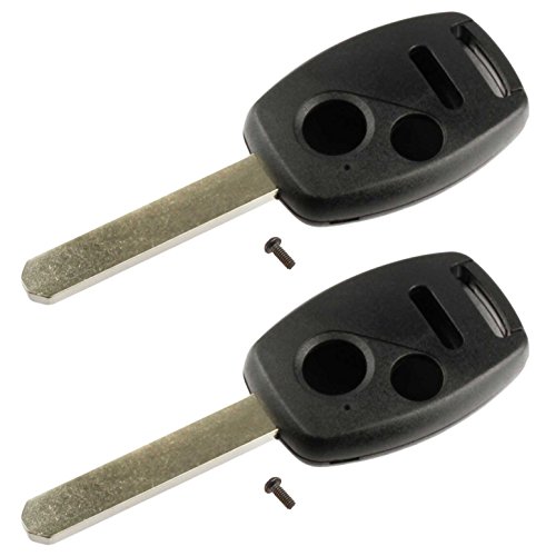 Key Fob Keyless Entry Remote Shell Case & Pad fits Honda 2007-2008 Fit / 2005-2010 Odyssey / 2005-2008 Pilot / 2006-2014 Ridgeline, Set of 2