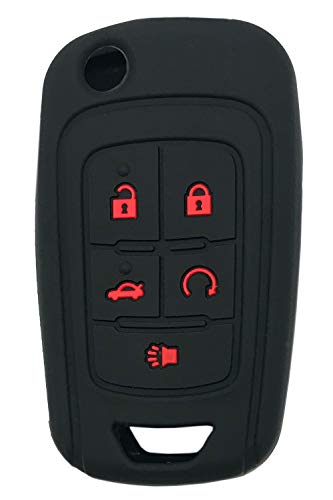 2PCS Silicone Protector Key Fob Cover fit for 2010 2011 2012 2013 2014 Chevy Chevrolet Camaro Cruze Malibu Equinox Sonic Impala Keyless Entry Remote Key Fob