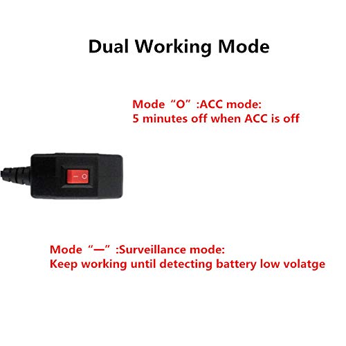 REARMASTER Universal OBD Power Cable for Dash Camera,24 Hours Surveillance/Acc Mode with Switch Button(Mini USB Port)