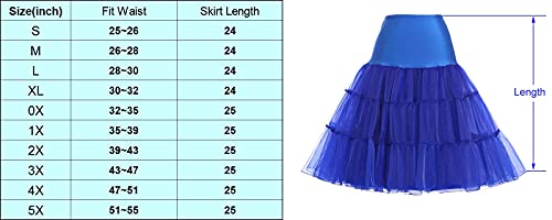 GRACE KARIN Women Tulle Underskirt Black Petticoat for 50s Dress Petticoat 2X