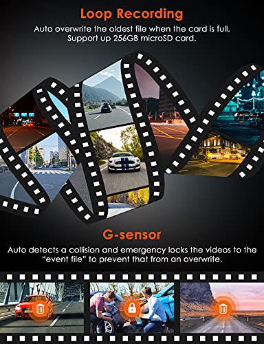 Vantrue S1 4K Dual Dash Cam, Front and Rear 1080P GPS Dash Camera for Trucks with 24 Hours Parking Mode, Enhanced Night Vision, Motion Detection, Super Capacitor, Single Front 60fps, Support 256GB Max