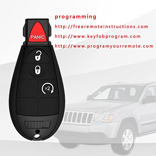 Key Fob Replacement Keyless Entry Remote Fits for Dodge Ram 1500 2500 3500 Truck Pickup 2009-2012, Dodge Magnum, Charger, Journey, Challenger, Grand Caravan, JEE p Grand Cherokee, Commander