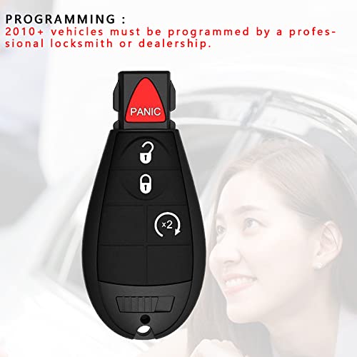 Key Fob Replacement Keyless Entry Remote Fits for Dodge Ram 1500 2500 3500 Truck Pickup 2009-2012, Dodge Magnum, Charger, Journey, Challenger, Grand Caravan, JEE p Grand Cherokee, Commander