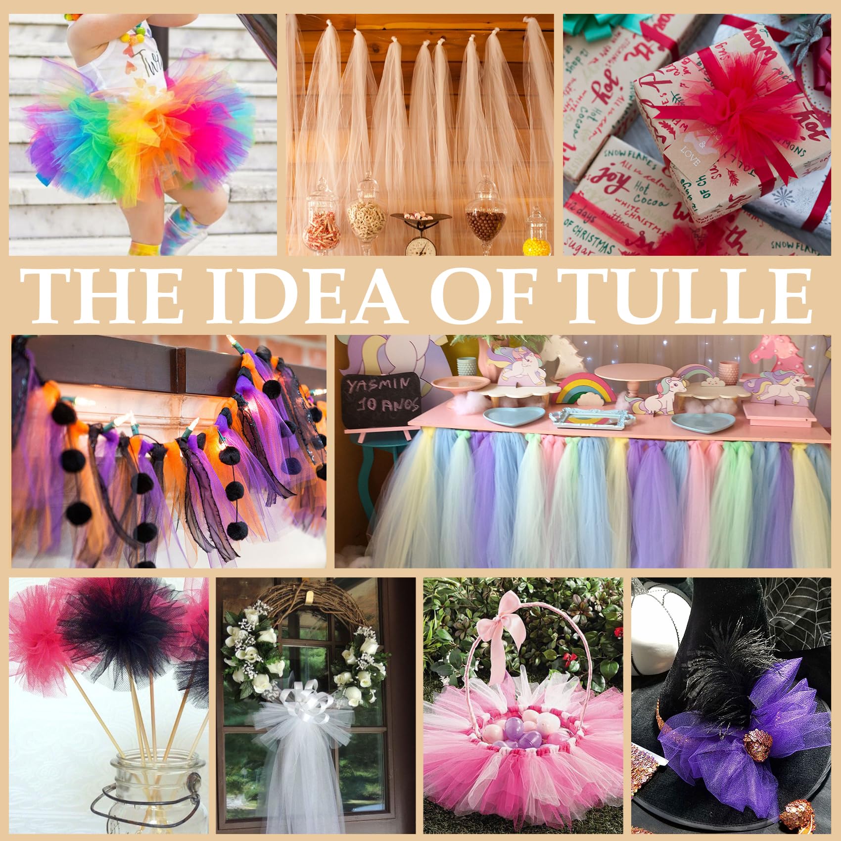 Fuchsia Tulle Fabric Roll 6 Inch by 100 Yards (300 feet) Sheer Tulle Ribbon for Halloween Party Decorations Tutu Gift Wrapping Valentine's Day Table Skirt Wedding DIY Crafts