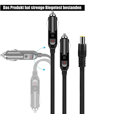 iHaospace DC 8 mm Car Charging Cable, DC7909 7.9 x 5.5mm Car Cigarette Lighter Cable for Bluetti EB70 EB3A Powerstation