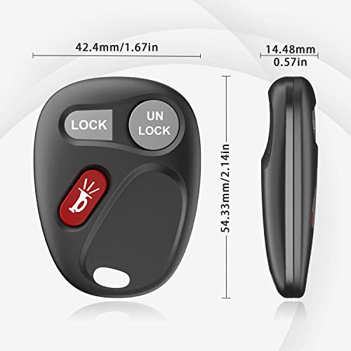 Car Keyless Entry fit for 1999-2002 GMC Sierra Sonoma Yukon Chevy Silverado Suburban Tahoe FCCID: 15732803 KOBUT1BT self-Programming (Pack of 2)