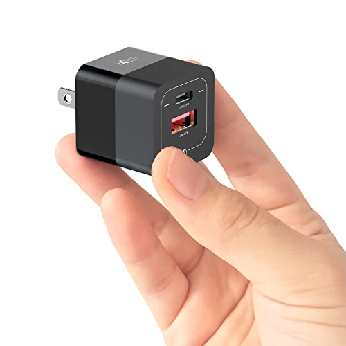IXTECH USB C Charger, 33W 2 Ports USB Wall GaN Fast Charger Block, Fast Charging Block, Usbc Plug Power Supply, Portable USB C Block Fast Charging Plug, All Phones and Tablets Compatible with 33W