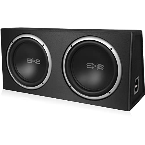 BELVA BPKG Series Car Subwoofer with Ported Enclosure, Monoblock Amplifier, Wiring Kit and Remote Bass Knob (1000W Dual 10")