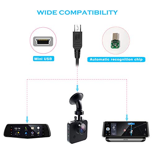 Dash Cam Hardwire Kit, Mini USB Hard Wire Kit Fuse for Dashcam, Plozoe 12V-24V to 5V/2A Car Dash Camera Charger Power Cord(13ft)