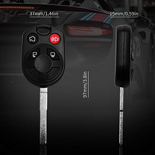Tyranway Keyless Entry Key Fob Fit for Ford Escape/C-Max/Focus/Transit/Transit Connect/Fiesta (OUCD6000022) 4-Btn