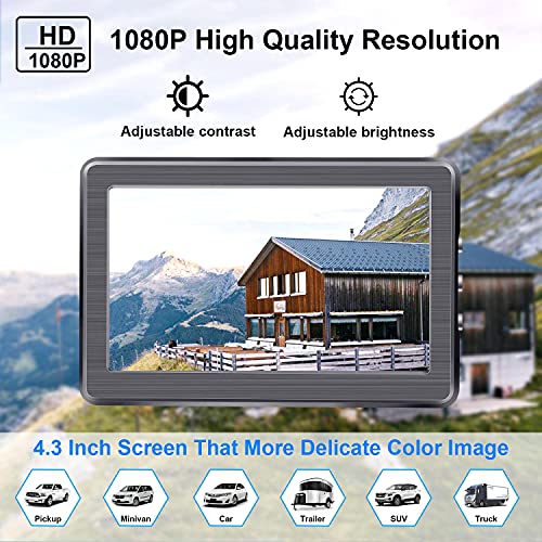 AMTIFO Backup Camera HD 1080P Rear View Monitor for Car Truck Camper Minivan Reverse Cam System License Plate Waterproof Clear Night Vision DIY Guidelines A2