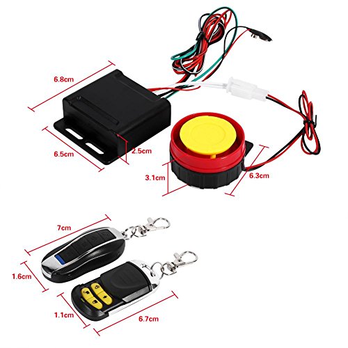 Motorcycle Alarm System Anti Theft, 12V Motorcycle Alarm with Remote Car Alarm System Remote Control Remote Engine Start Arming