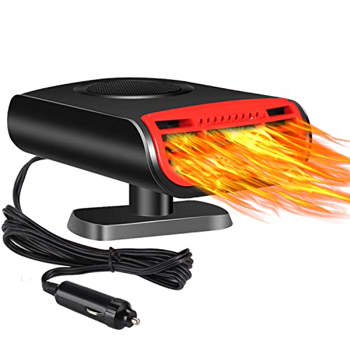 Upgrade Portable Car Heater,12V 150W Car Defroster Windshield Defogger 360° Rotatable,3 in 1 Car Heater Fast Heating & Cooling & Air Purify Plug in Cigarette Lighter for All Car