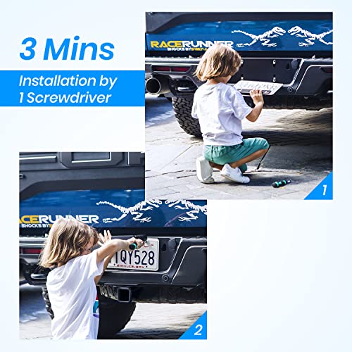 Upgrade Solar Wireless Backup Camera for Truck, AUTO-VOX 3Mins No Wires Install with Battery Powered Car Back Up Camera Systems, IP69K Waterproof Vehicles License Plate Reverse Camera for Trailer/SUV