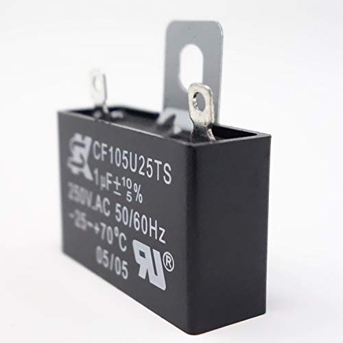 JCM 2 Wire Ceiling Fan Capacitor 1uF 250VAC CBB61