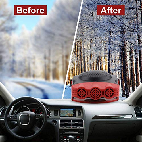 2022 Upgraded Car Heater 12V, 150W Electionic Auto Car Defrost Defogger, 2 in 1 Heating & Cooling Car Fan Vehicle Electronic Air Heater Defrost, 3-Outlet, Plug Into Cigarette Lighter