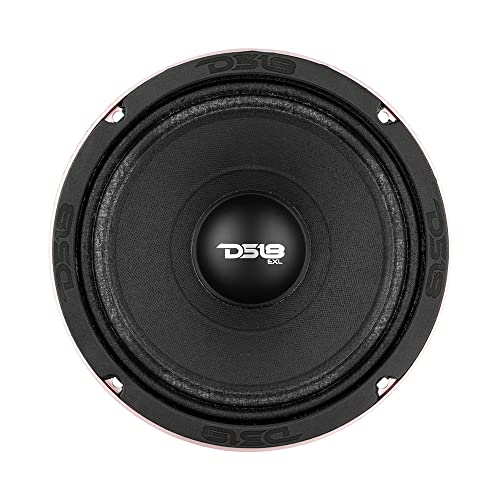 DS18 PRO-EXL84 Loudspeaker - 8", Midrange, Red Aluminum Basket, 800W Max, 400W RMS, 4 Ohms, Ferrite Magnet - for The People Who Live and Breathe Car Audio (1 Speaker)