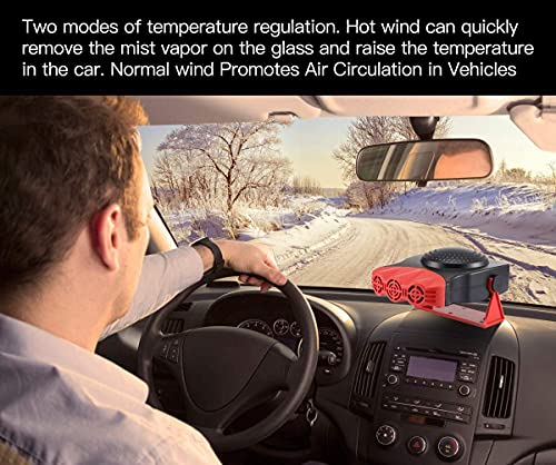 2022 Upgraded Car Heater 12V, 150W Electionic Auto Car Defrost Defogger, 2 in 1 Heating & Cooling Car Fan Vehicle Electronic Air Heater Defrost, 3-Outlet, Plug Into Cigarette Lighter
