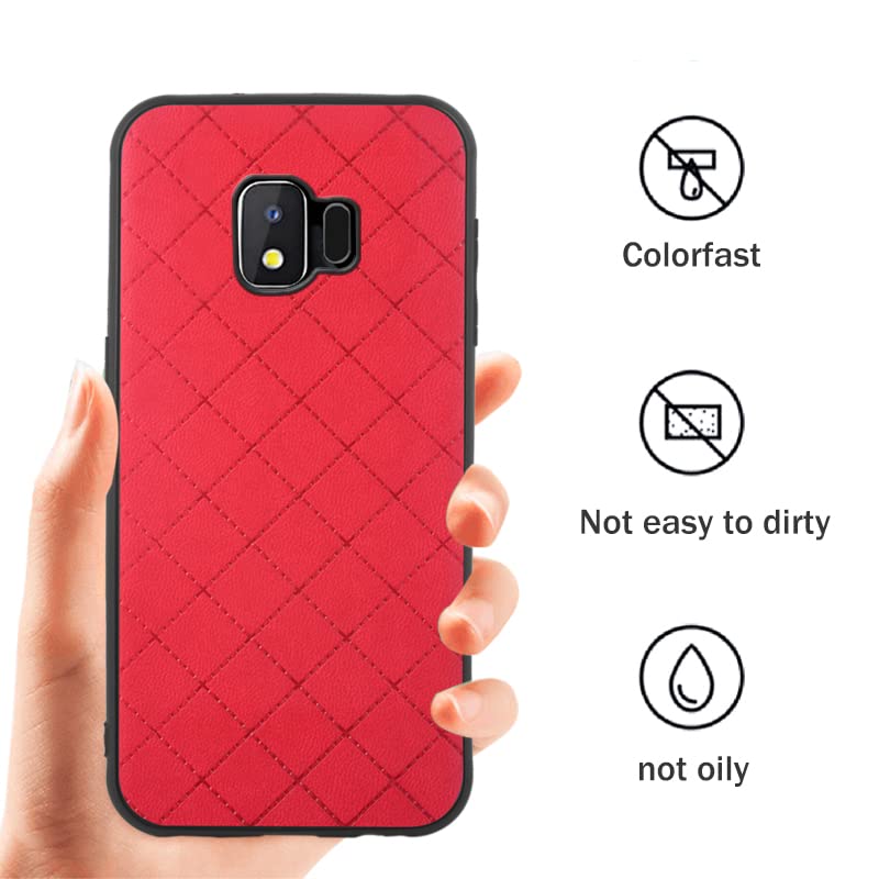 ELISORLI Compatible with Samsung Galaxy J4 2018 Case Rugged Thin Slim Full Body Grip Bumper Cell Soft Accessories Anti-Slip Fit Rubber TPU Mobile Protection Phone Cover for Glaxay J 4 Women Men Red