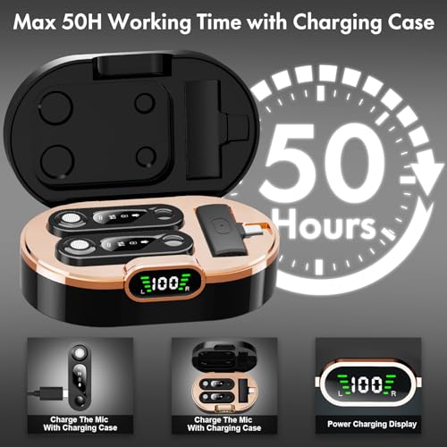 2 Pack Wireless Lavalier Microphones for Android iPhone iPad USB C with Charge Case -Noise Canceling Lav Mic Cordless Clip On Mic for Podcast Video Recording Vlog YouTube TikTok for Samsung iPhone 15