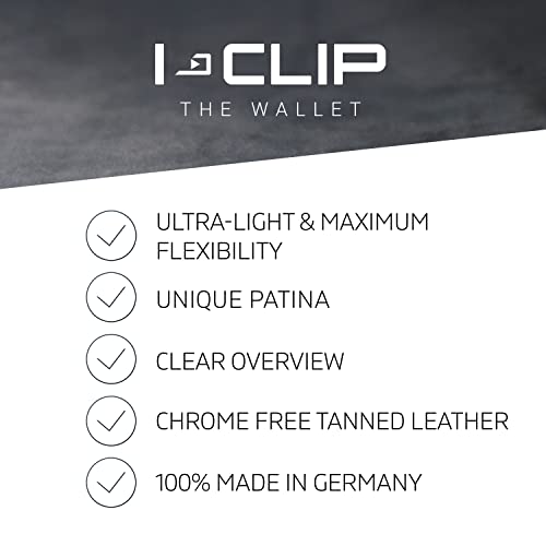 I-CLIP Original for Apple AirTag with Moneyclip - Wallet - Slim Wallet - Wallet Compatible with AirTag - Men - Silver Black