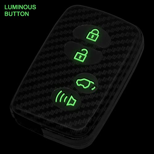 TANGSEN Smart Key Fob Case Cover Compatible with Toyota Avalon Camry Corolla Highlander Prius RAV4 Sequoia VENZA Scion FR-S Subaru BRZ Silicone Rubber Night-Luminous Black
