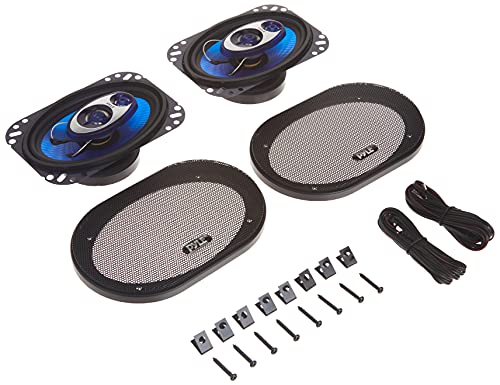 Pyle 6β x 8β Car Sound Speaker (Pair) - Upgraded Blue Poly Injection Cone 3-Way 360 Watts w/ Non-fatiguing Butyl Rubber Surround 70 - 20Khz Frequency Response 4 Ohm & 1" ASV Voice Coil - Pyle PL683BL
