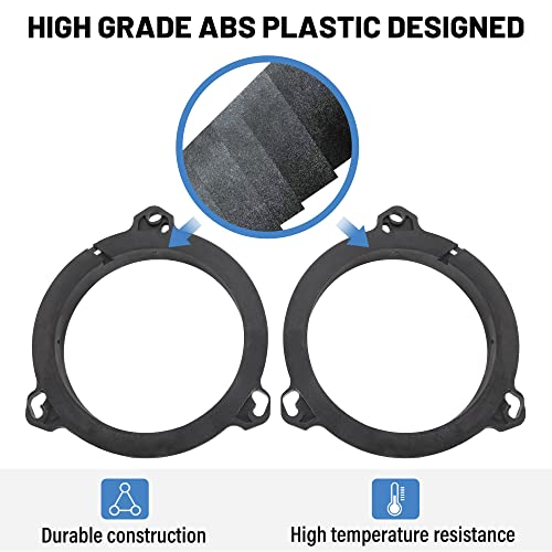 RED WOLF Car Door Speaker Adapter Spacer Ring Compatible with Nissan Frontier Altima Sentra 2004-2019, KIA K2 2011-2019, Infiniti Q25 2011-2021 6.5" Aftermarket Speaker Adapter Bracket Installation