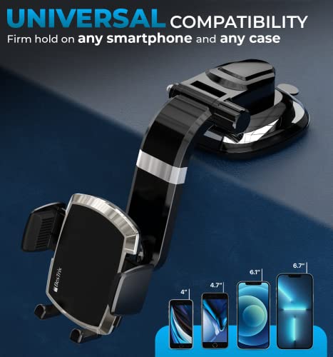 Bestrix Phone Holder for Car, SmartClamp Car Phone Mount | Dashboard Cell Phone Car Phone Holder Compatible with iPhone 13 12 11 Pro, Xr, Xs, XS MAX,XR,X, Galaxy S20 Note 20 Ultra & All Smartphones