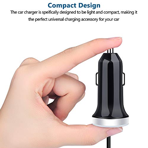 Fast Car Charger for Samsung Galaxy S23 S22 S21 S20 FE Note 20 S10 S9 S8 A14 A53 A13 A03S Z Fold 4 Z Flip4 A12 A32 A20 A51 A50, 2PC 3.4A USB C Car Adapter with Built-in 3ft Type C Fast Charging Cable