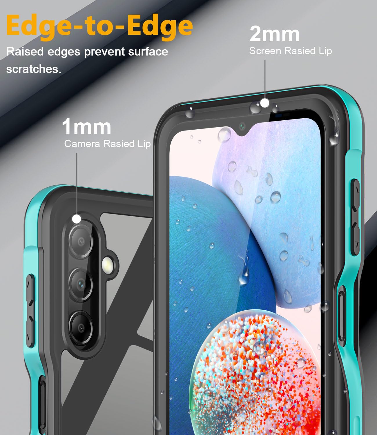 Dewfoam for Samsung Galaxy A14 5G Case Waterproof, [Built-in Screen Protector] [360° Full Body] Heavy Duty Shockproof Dustproof Protective Phone Case for Samsung A14 5G (2023) (Teal)