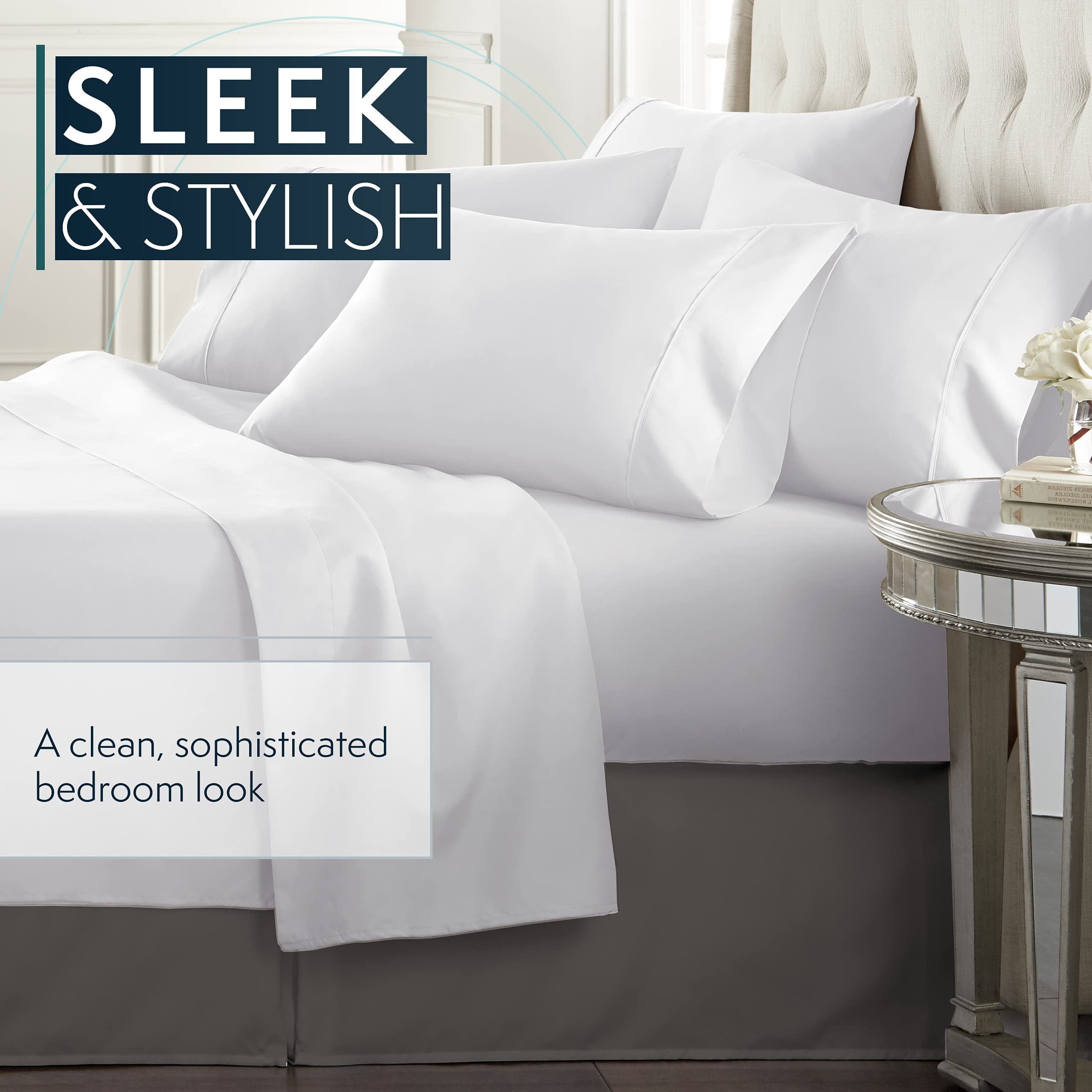 HC Collection Twin Bed Skirt, Soft Microfiber Box Spring Cover, 14" Inch Drop Bed Skirt Twin Bed, Wrinkle & Fade Resistent - Gray