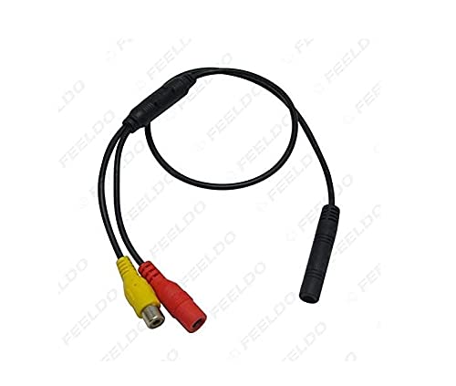 AN81 - RULGS 1PC Car Backup Reverse Camera 4-Pin Male to CVBS RCA Female Connector Signal Power Adapter Wire Harness