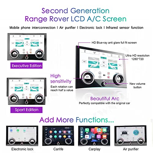ZWNAV 12.3 inch Android 12 Car Stereo for for Land Rover Range Rover Sport L494 Vouge L405 SE 2010-2016,Plus air Panel,Car GPS Navigation Head Unit, Bluetooth, Carplay,WiFi