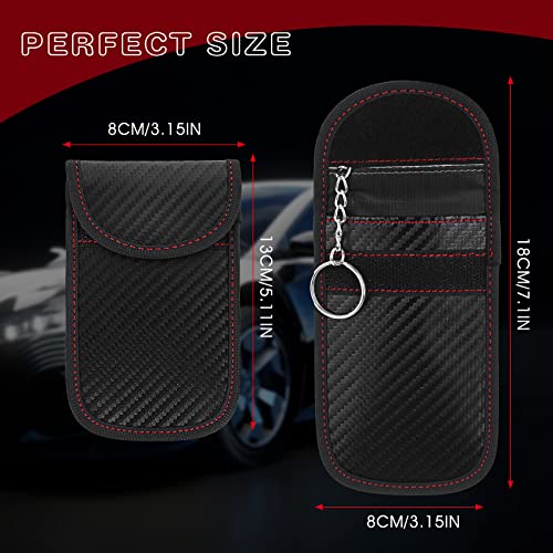 cobee Car Key Signal Blocker Pouch, 2 Pcs RFID Blocking Faraday Bag Protector for Key Fob Car Signal Blocking Key Protector Case Bag Remote Entry Attenuated Signal Pouch Bag for Car Security