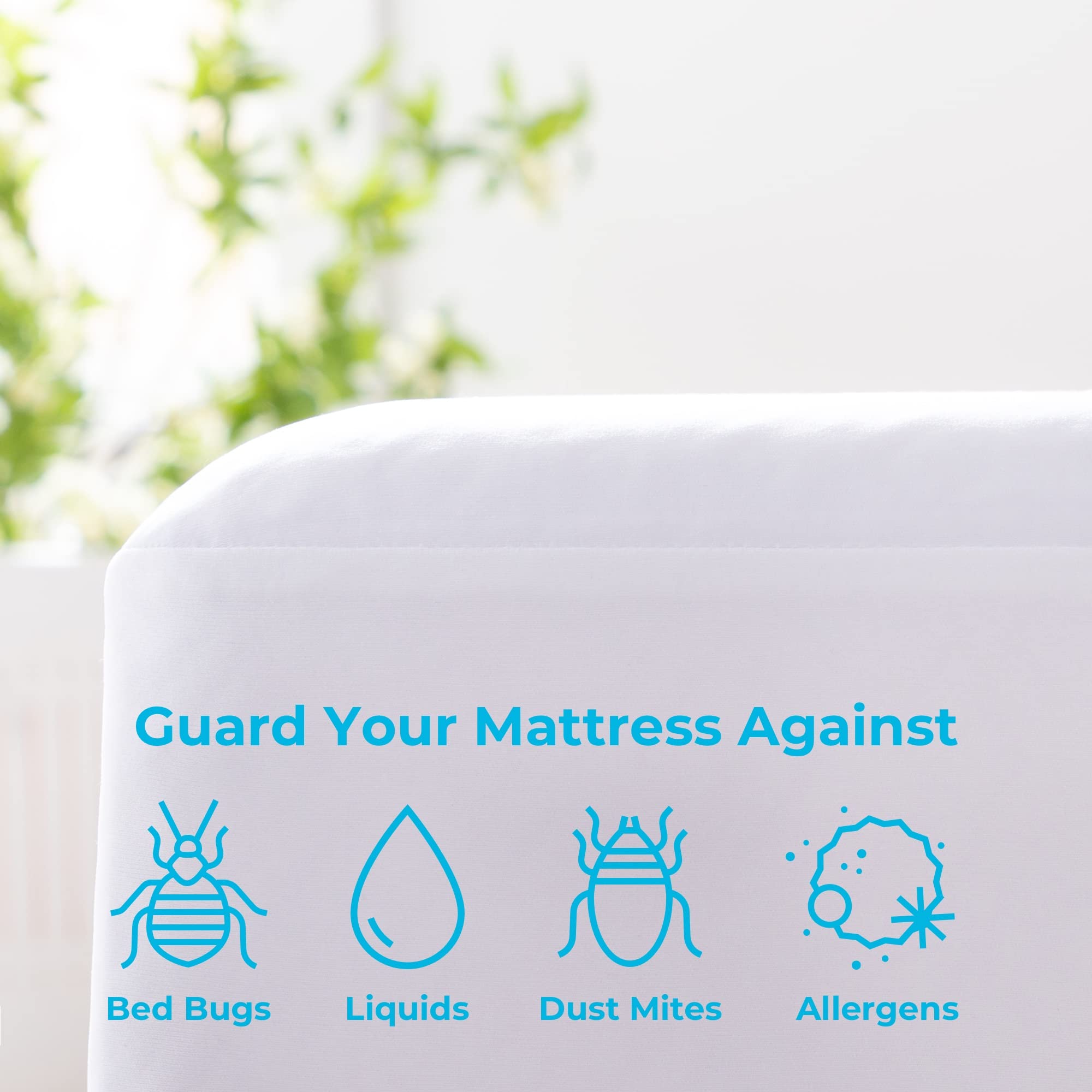 Linenspa Zippered Waterproof Mattress Encasement, Twin, Twin, White