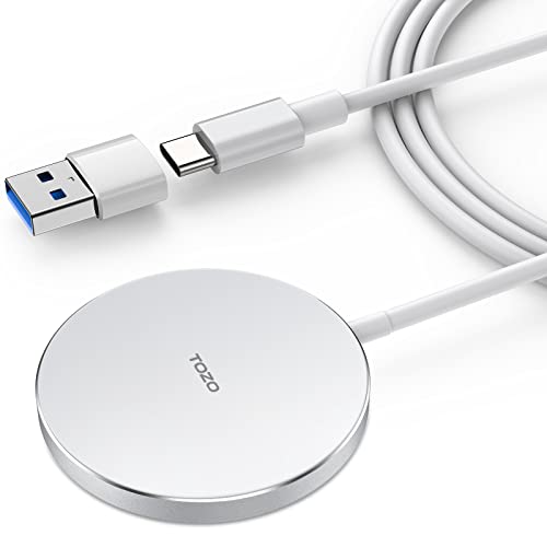 TOZO W6 Wireless Magnetic Charger Compatible for iPhone 14/14 Plus/14 Pro/14 Pro Max/13 Series/12 Series Aviation Aluminum Computer Numerical Control Technology Fast Charging Compatible for Magsafe