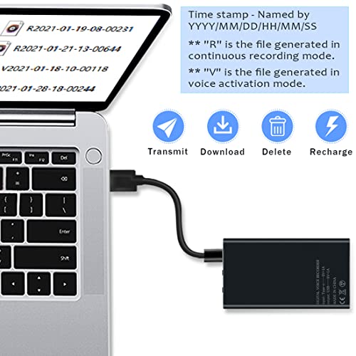 Voice Recorder - 288 Hours Long Continuously Record, 2500mAh Battery Long Standby - Strong Magnetic-32GB Portable Sound Recorder Device for Interview, Meeting, Lecture and Class