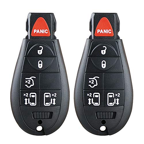 2PCS 6 Button Key Fob Compatible for 2008-2015 Chrysler Town and Country,2008-2014 Dodge Grand Caravan