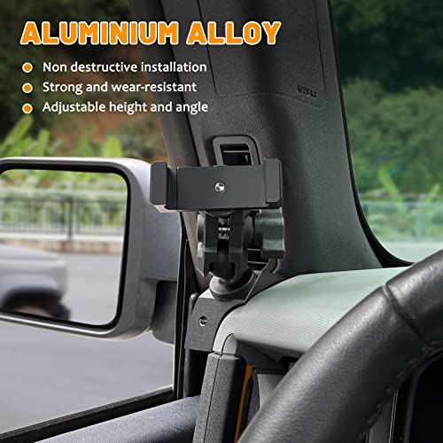 MAIKER OFF ROAD Phone Holder Mount Mounts on Dashboard for Ford Bronco 2021 2022 2023 Custom Adjustable Stabilizer Bronco Cell Phone Holder