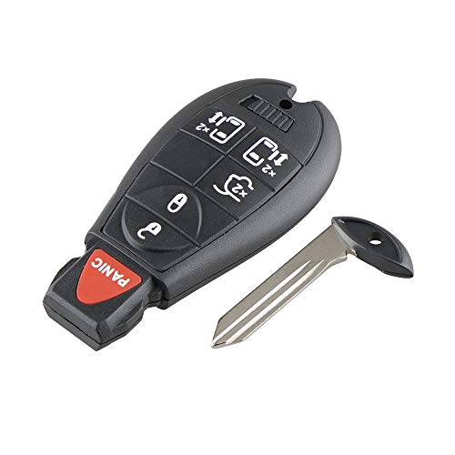 2PCS 6 Button Key Fob Compatible for 2008-2015 Chrysler Town and Country,2008-2014 Dodge Grand Caravan